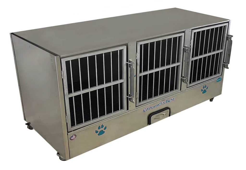 Groomer's Best Durable and Ready To Use 3 Unit Cage Bank for Dogs ...