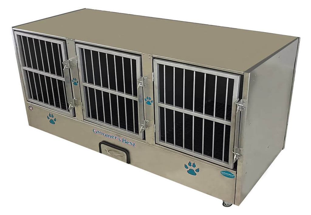 Groomer's Best Durable and Ready To Use 3 Unit Cage Bank for Dogs ...