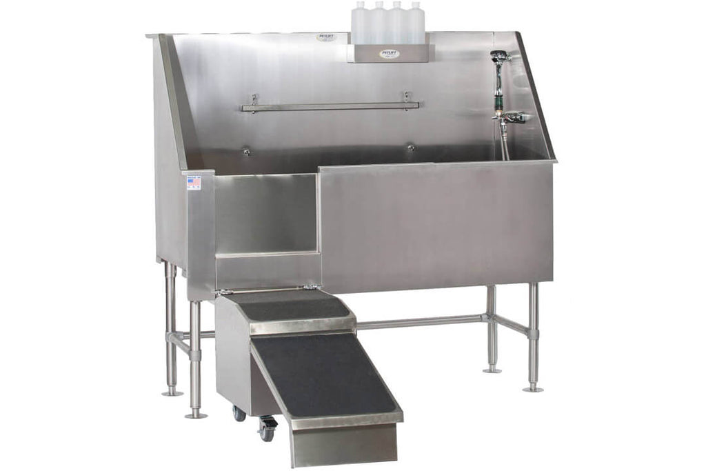 PetLift AquaQuest Walk-In Stainless Steel Pet Grooming Tub – AdeoPets